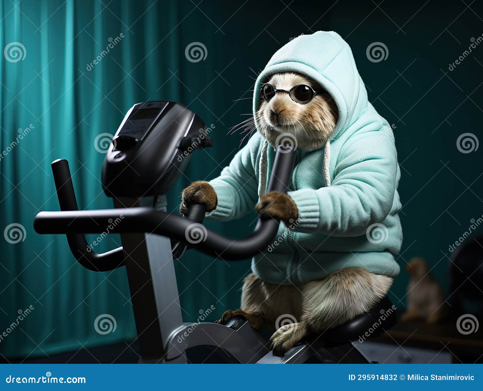 Hamster in Motion: Small Furry Athlete on an Exercise Bike Stock ...