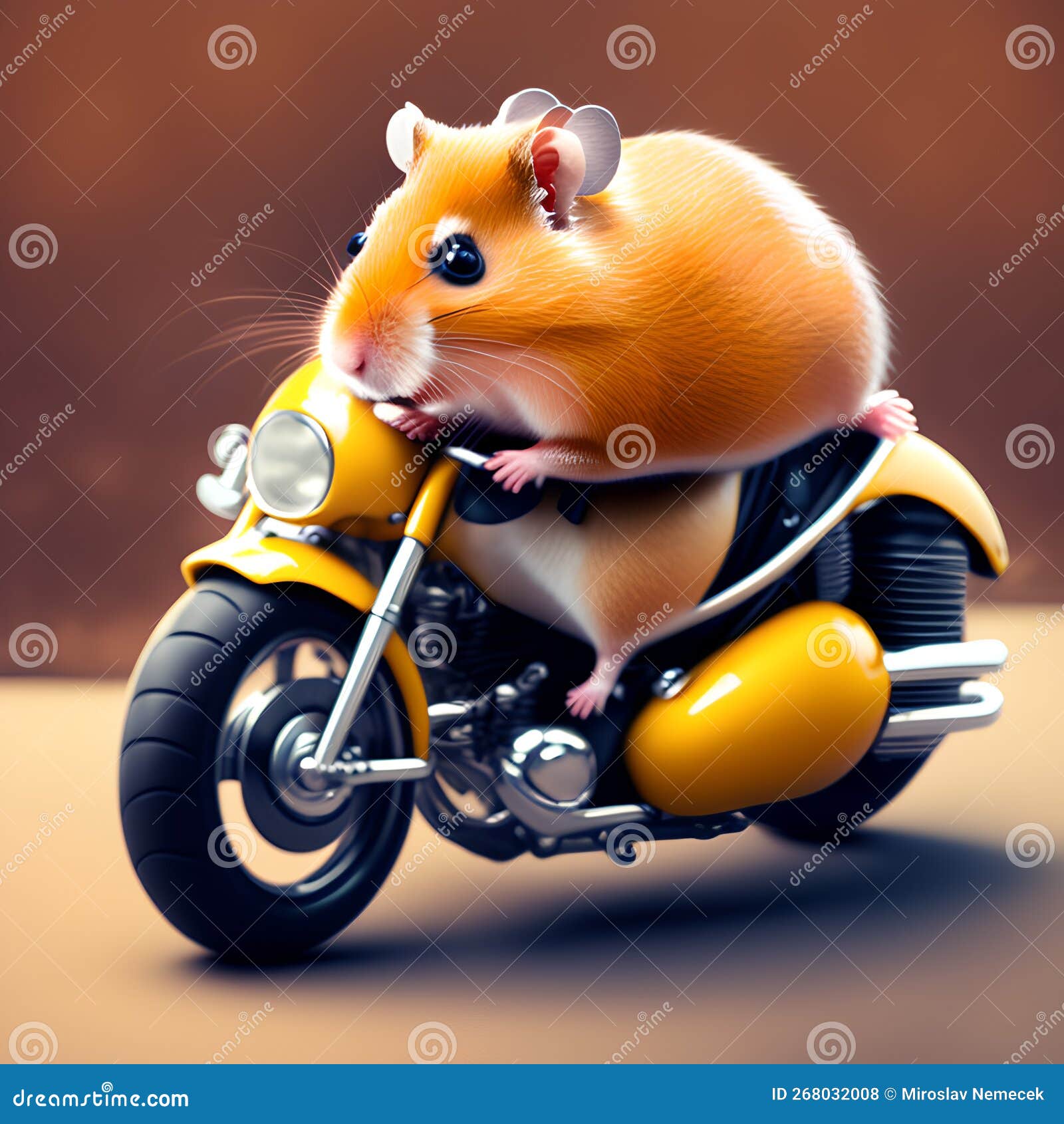 Hamster on Motorcycle, Generative AI Illustration Stock Illustration ...