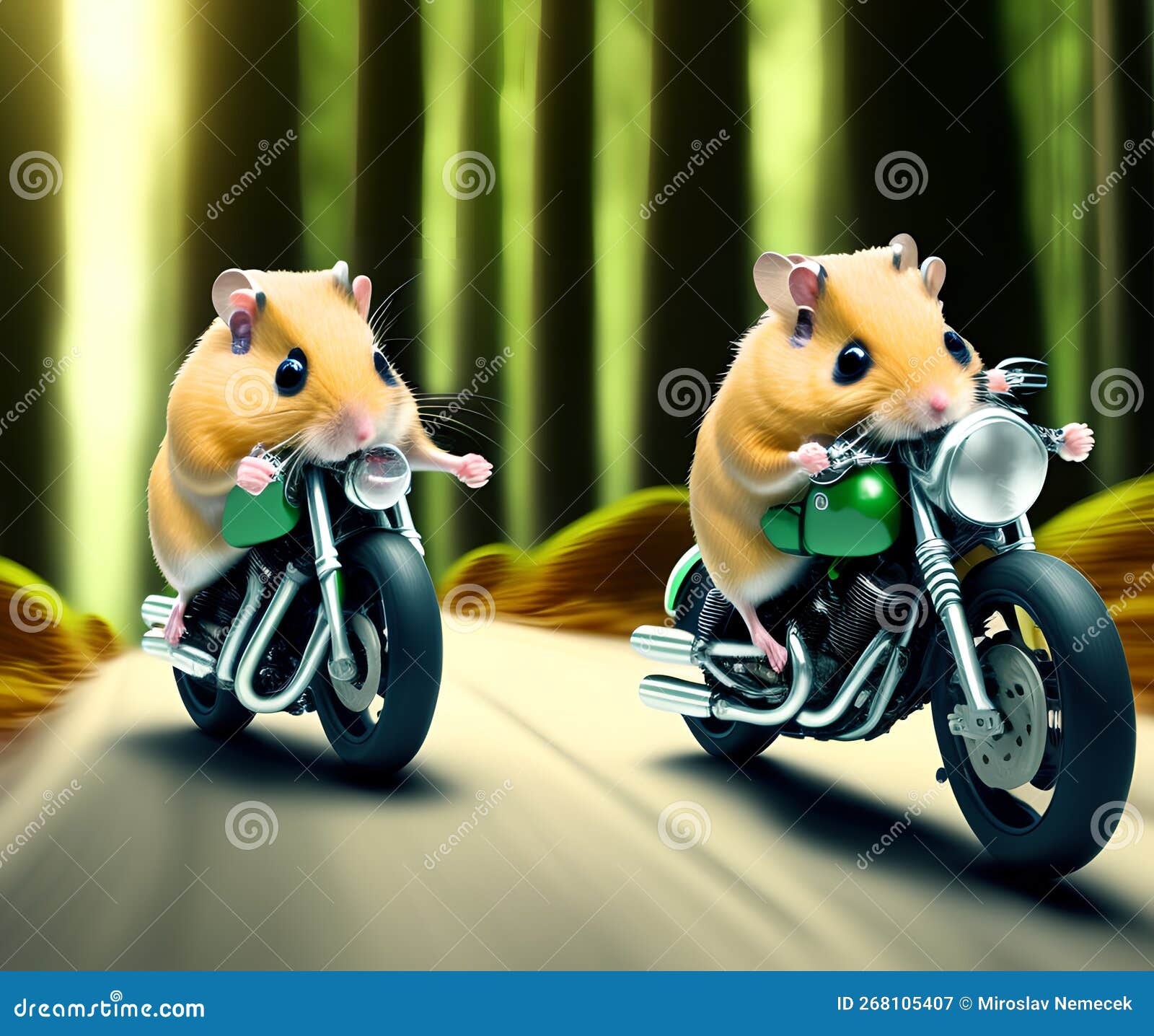 Hamster on Motorcycle, Generative AI Illustration Stock Illustration ...