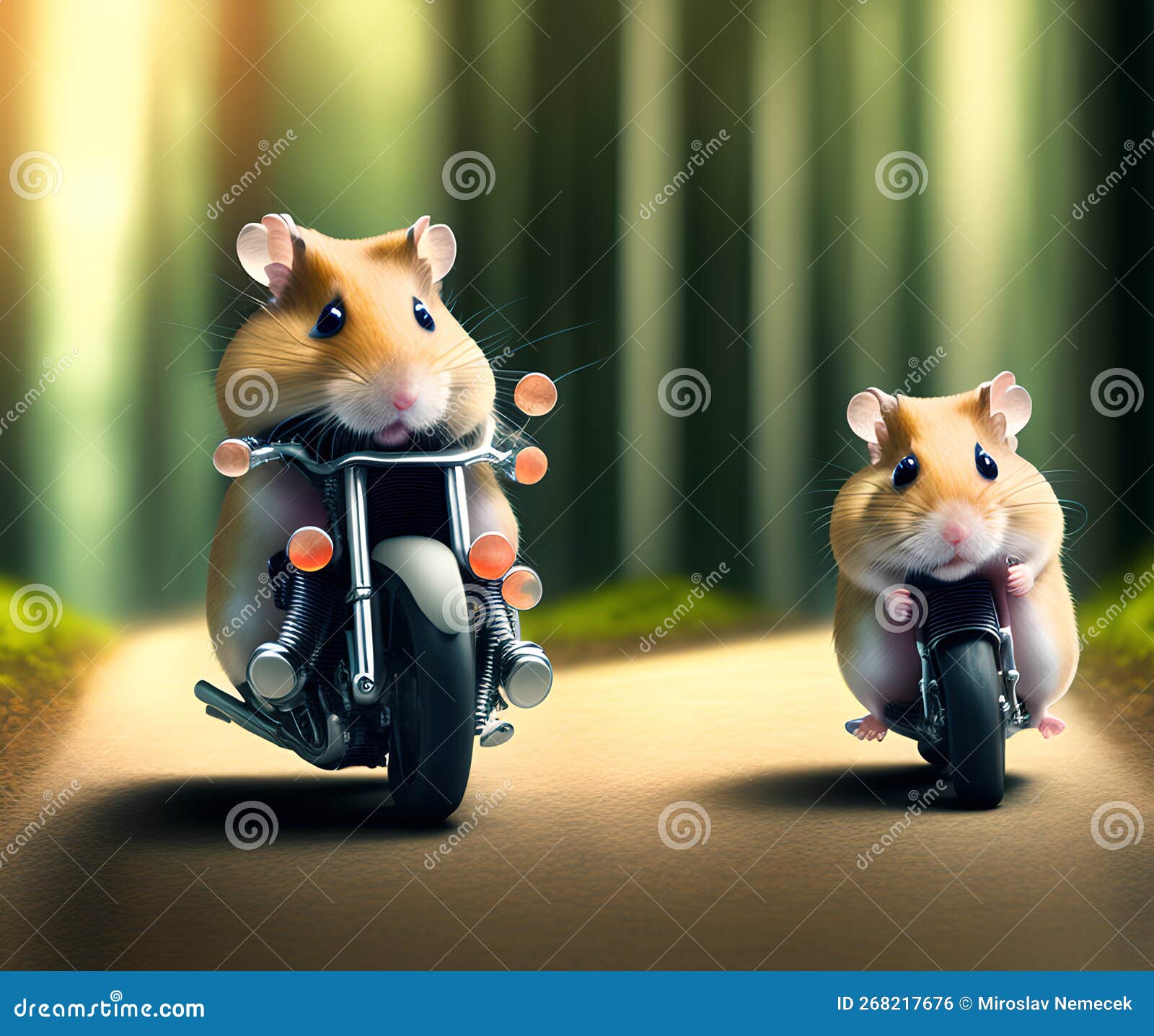 Hamster on Motorcycle, Generative AI Illustration Stock Illustration ...