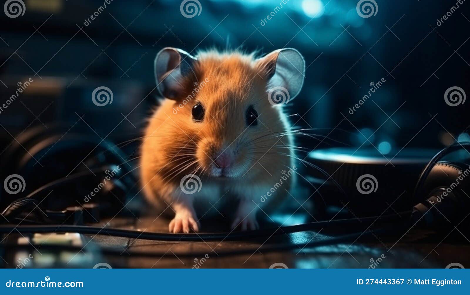 Hamster Musician Neon Lighting Stock Image - Image of closeup, music ...