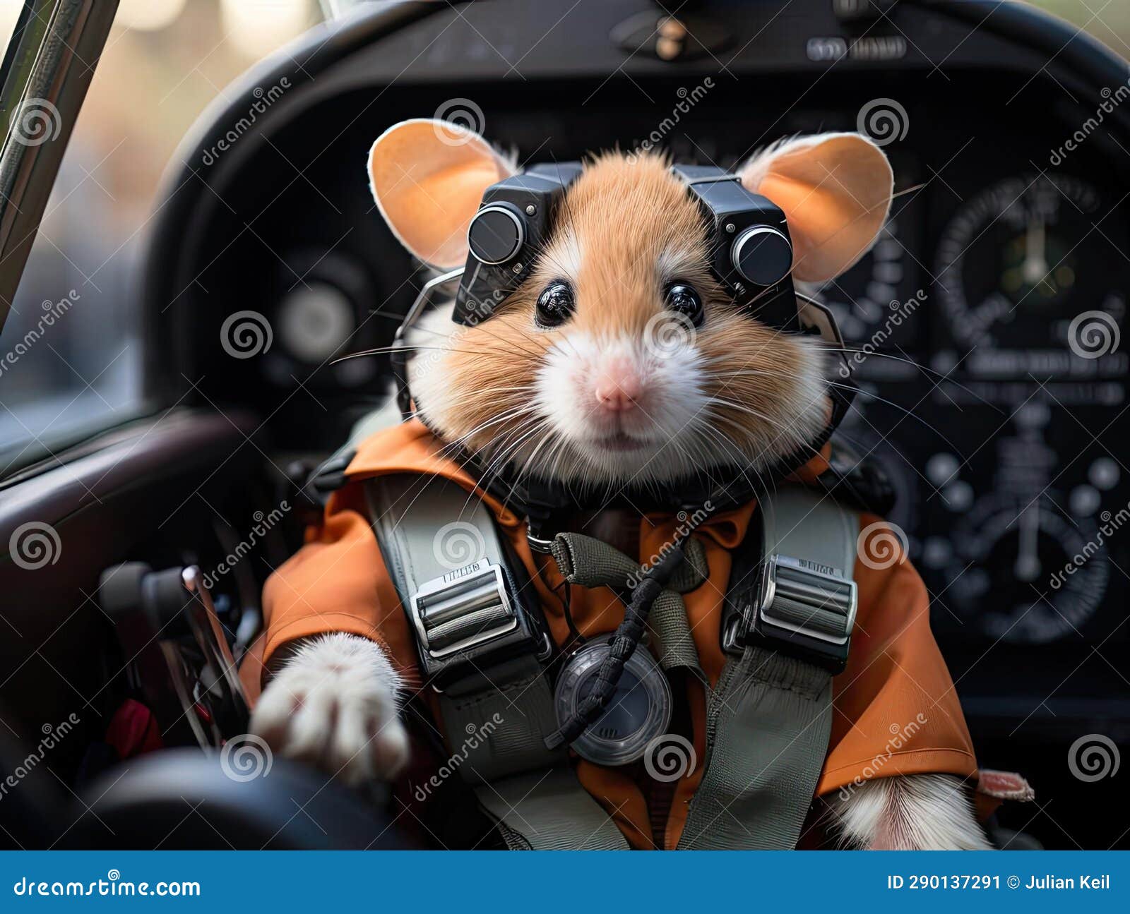 Hamster Pilot in Tiny Airplane Cockpit Stock Illustration ...