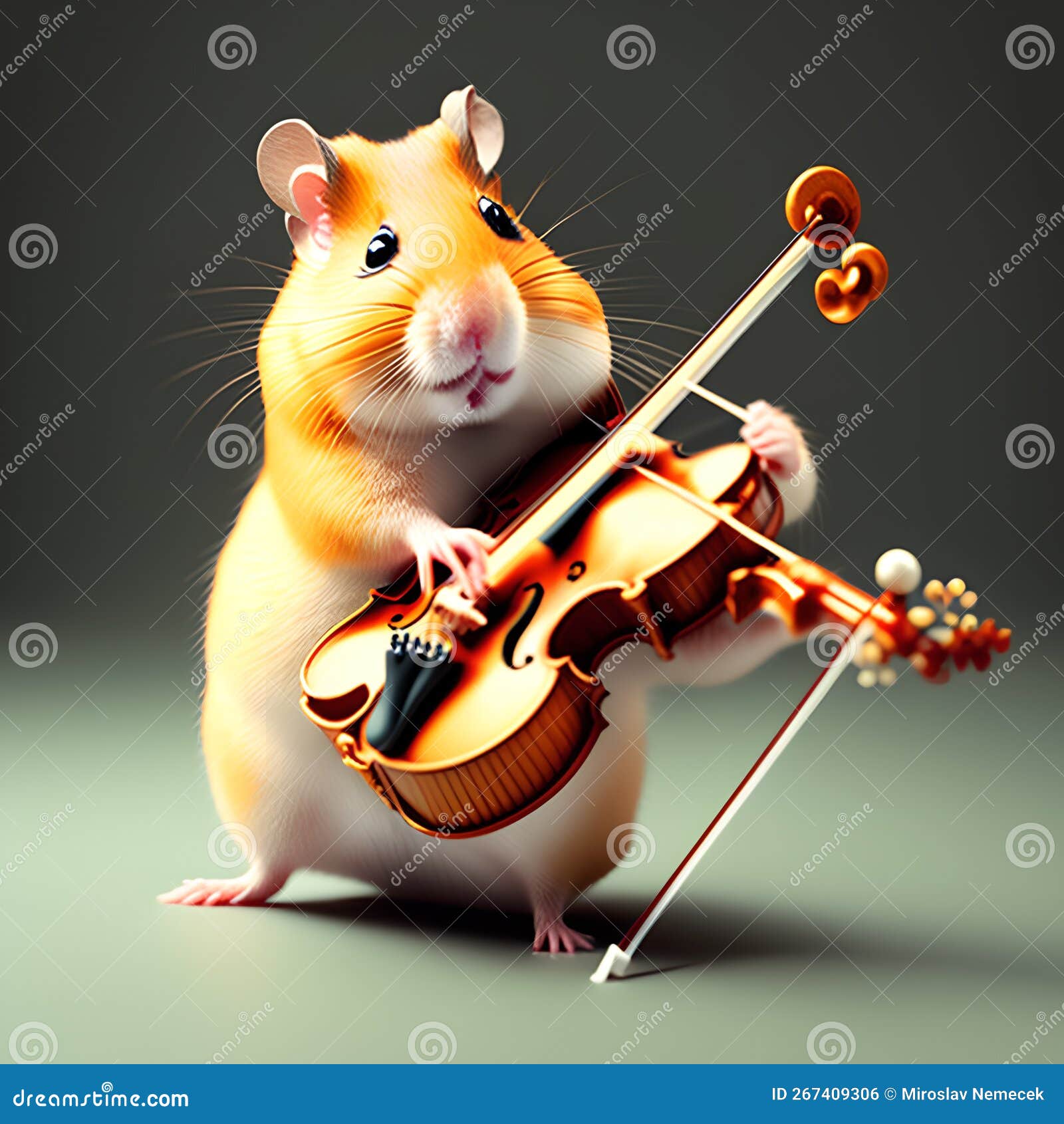 Hamster Playing Violin, Generative AI Illustration Stock Illustration ...