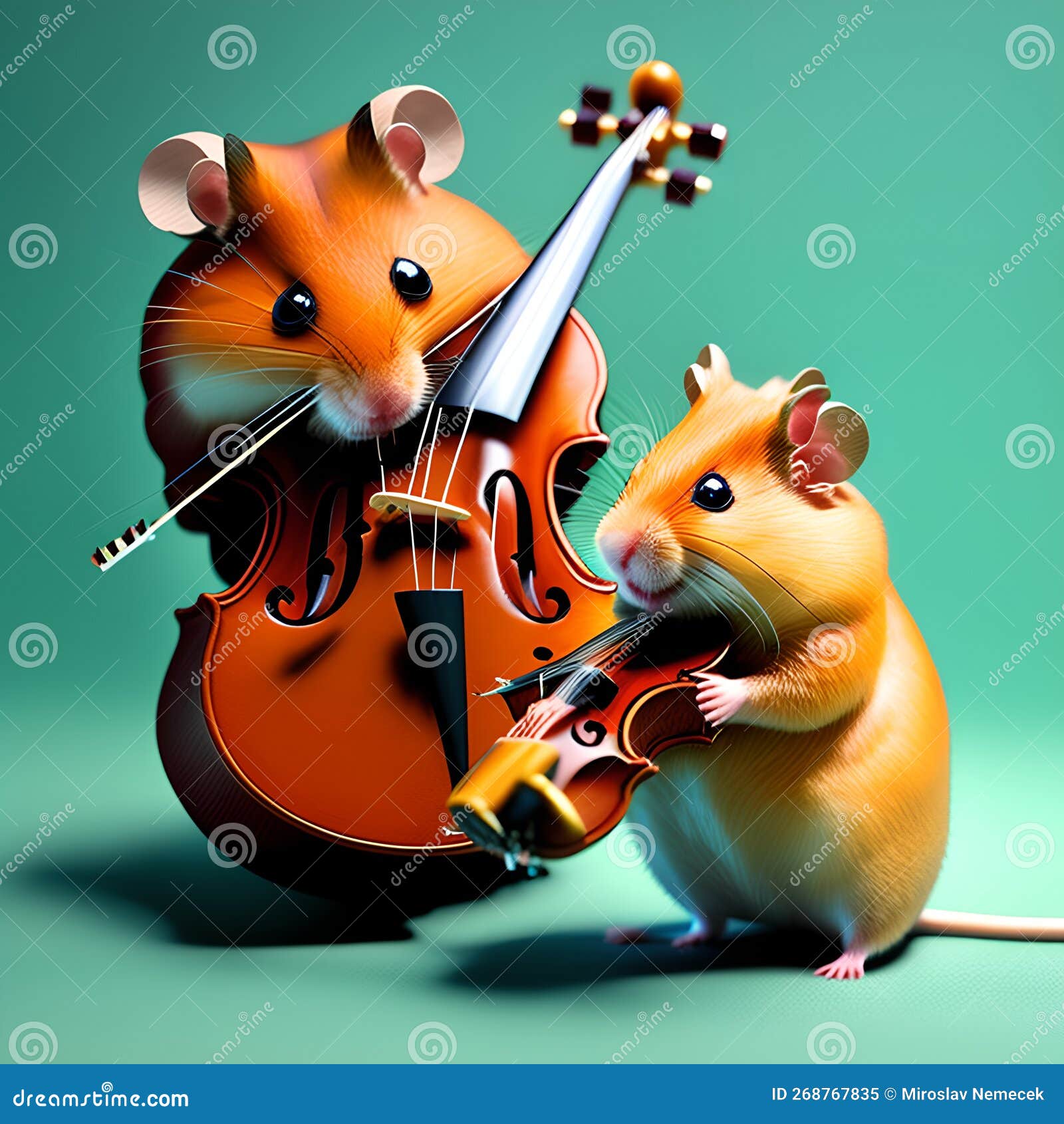 Hamster Playing Violin, Generative AI Illustration Stock Illustration ...