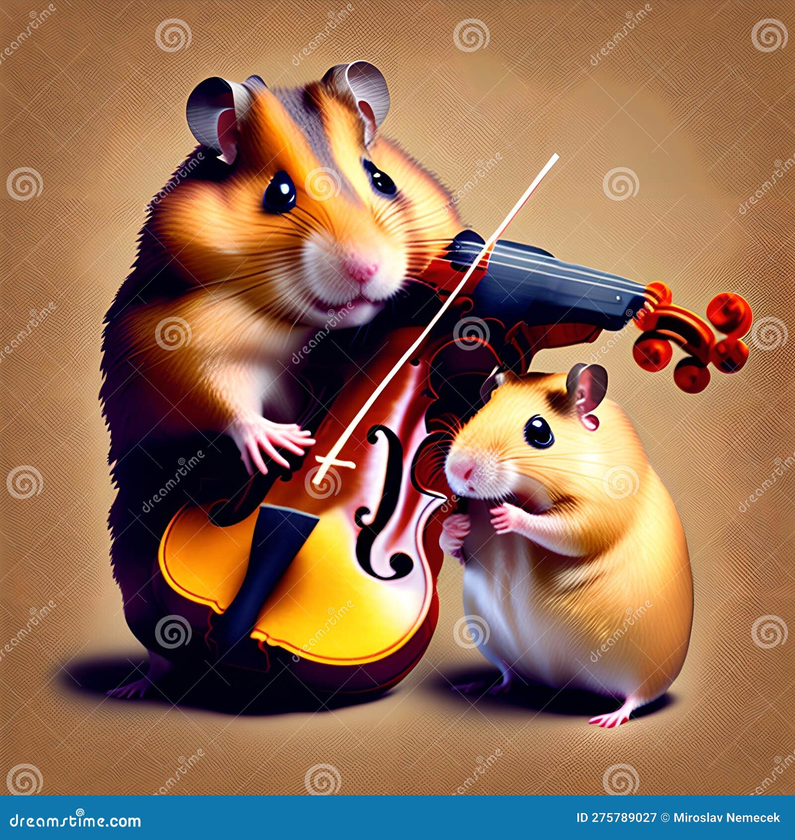 Hamster Playing Violin, Generative AI Illustration Stock Illustration ...