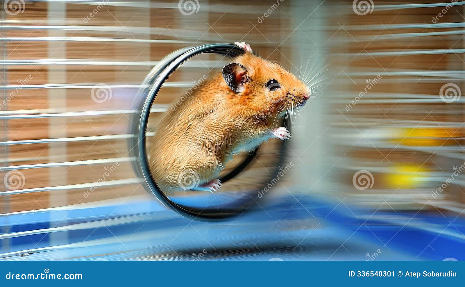 Hamster Running in Wheel stock image. Image of adorable - 336540301