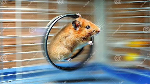 Hamster Running in Wheel stock image. Image of adorable - 336540301