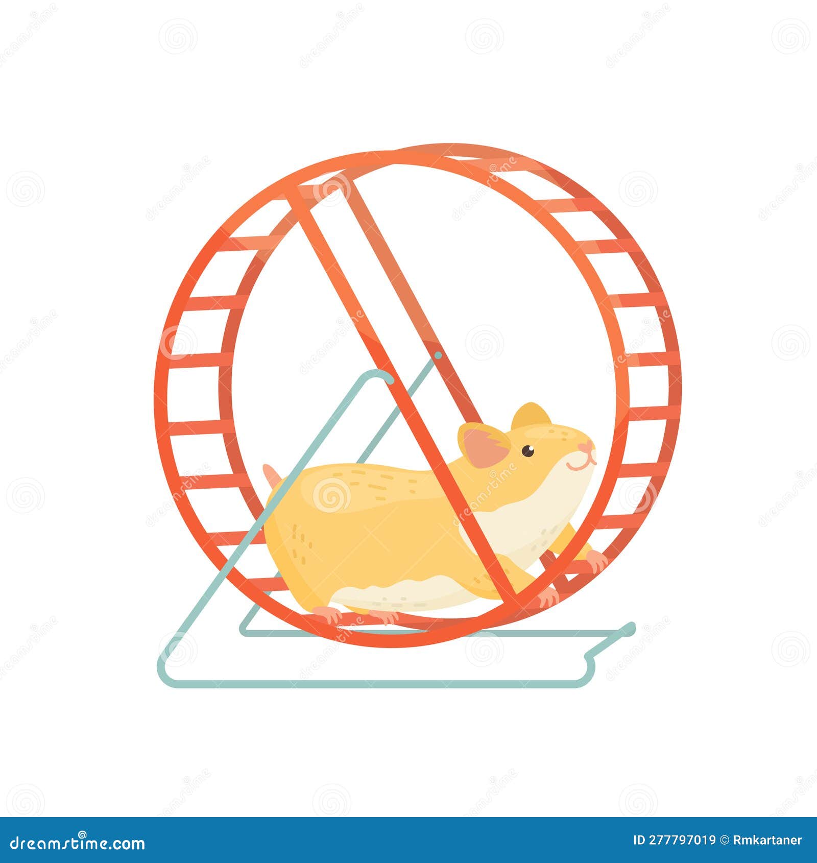 Hamster Running in the Wheel. Vector Illustration. Stock Vector ...