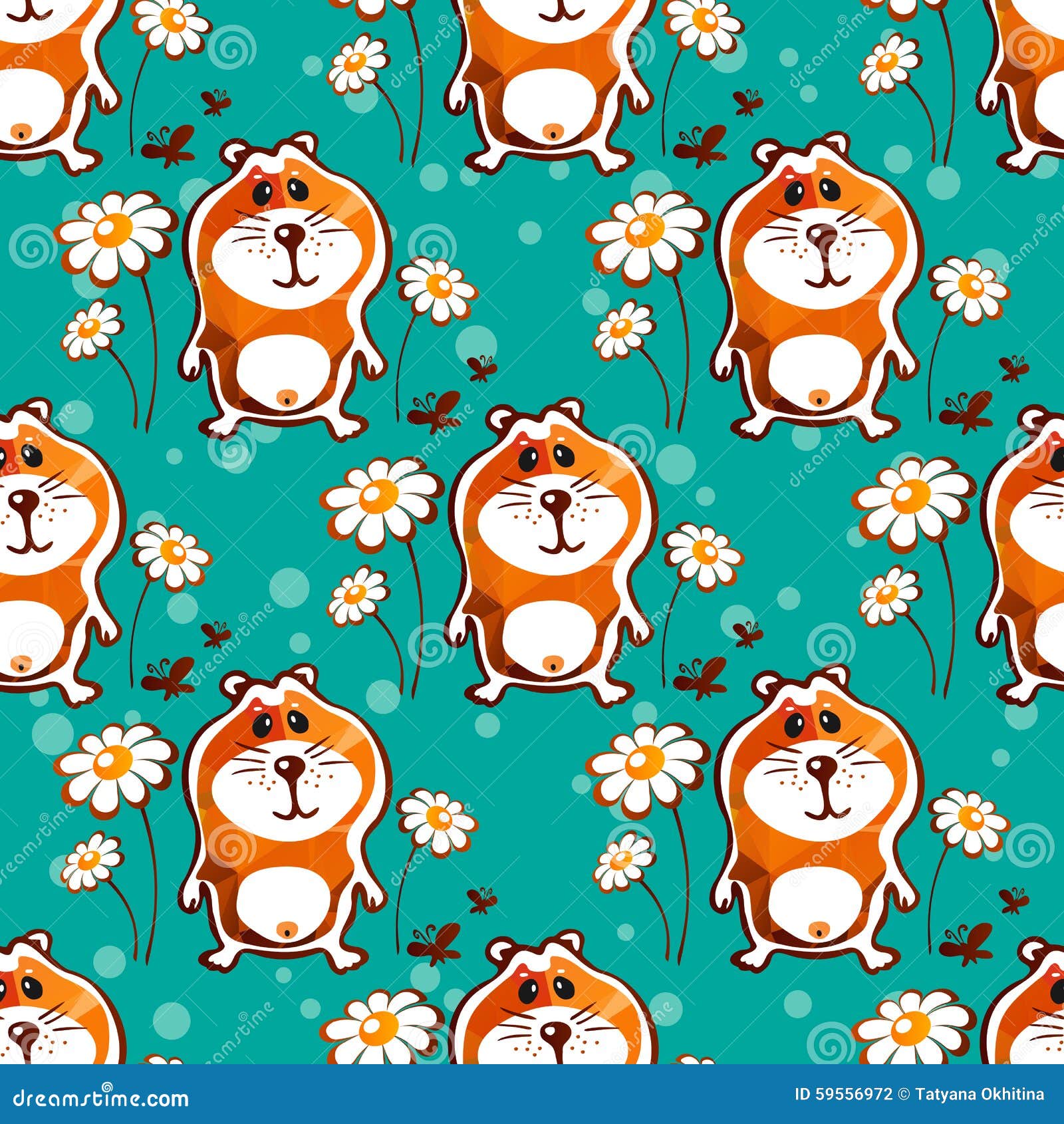 Hamster seamless pattern stock vector. Illustration of graphics - 59556972