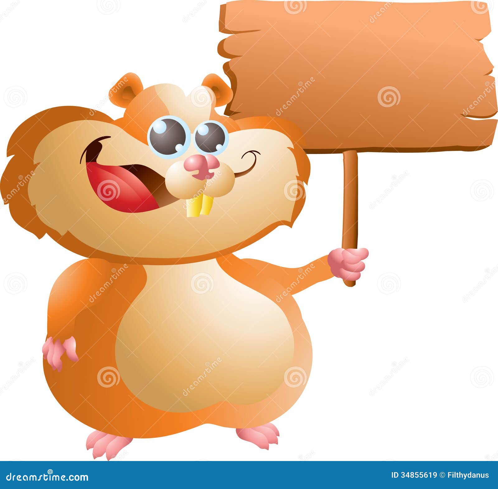 Hamster with sign stock illustration. Illustration of rodent - 34855619