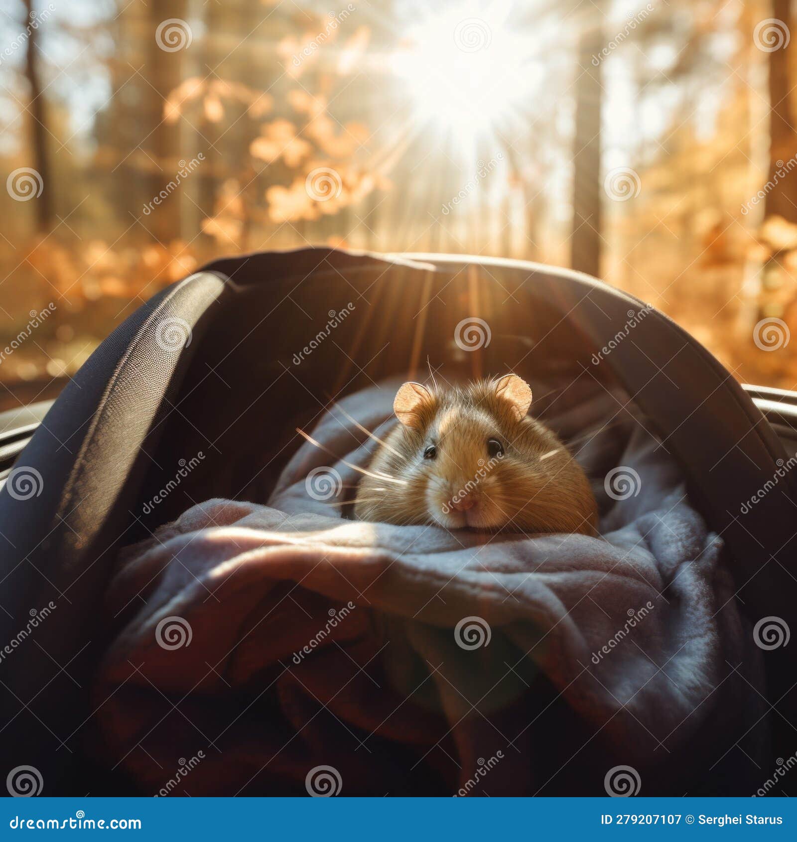 A Hamster Sitting in a Car Seat in the Sun. Generative AI Image. Stock ...