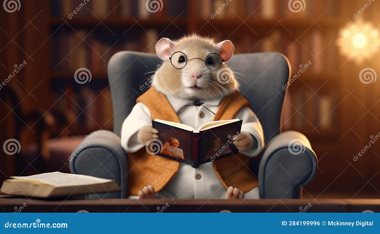 Hamster in a Library, Cute, Adorable. Created Using Ai Generative ...