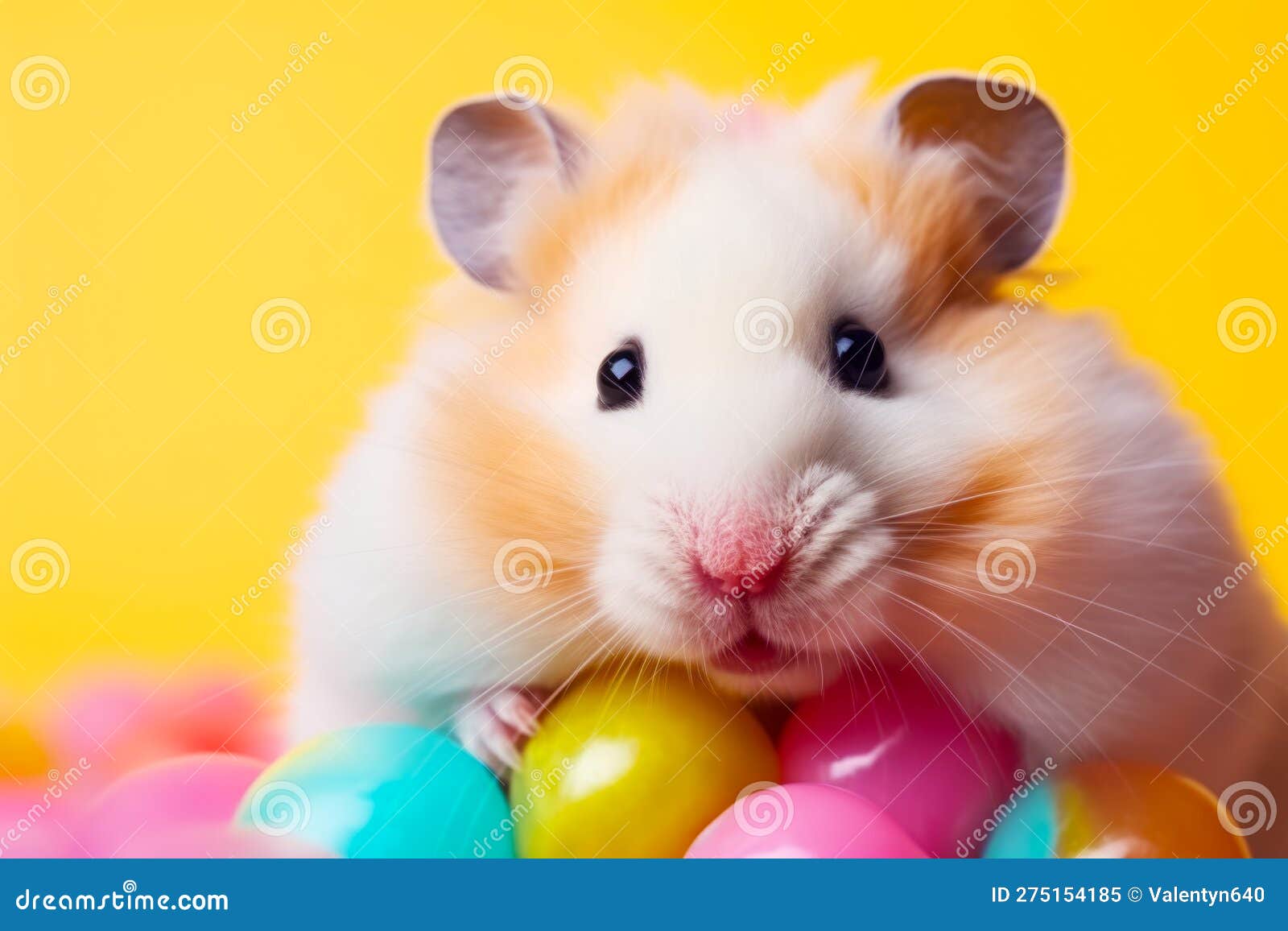 Hamster is Sitting in Pile of Eggs and Looking at the Camera ...