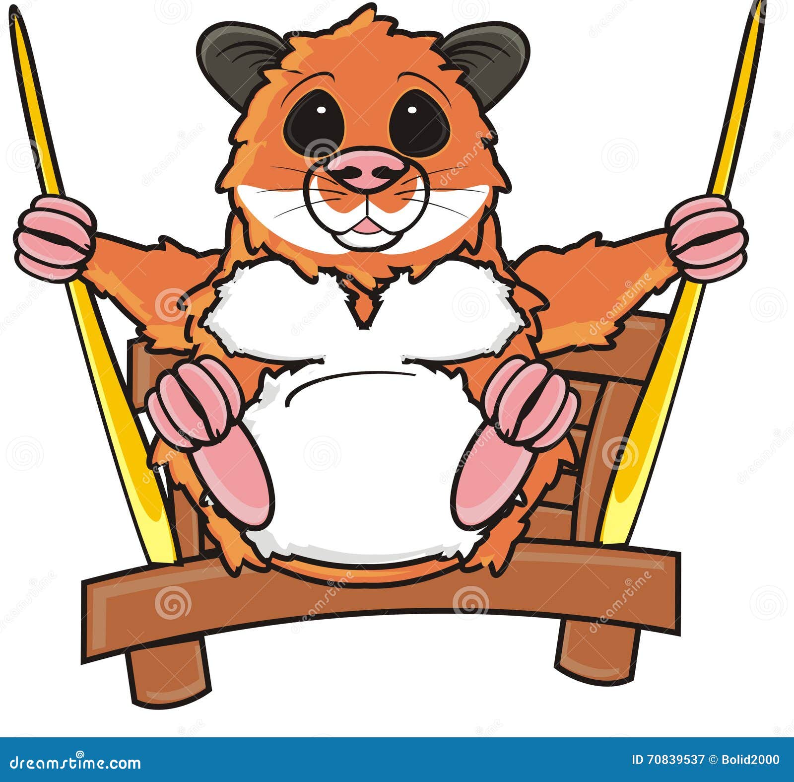 Hamster sitting on swing stock illustration. Illustration of home ...