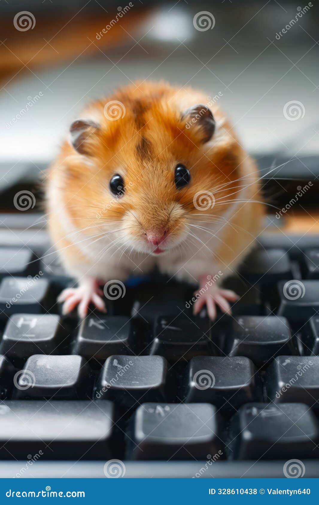 A Hamster Sitting on Top of a Computer Keyboard. Generative AI Stock ...