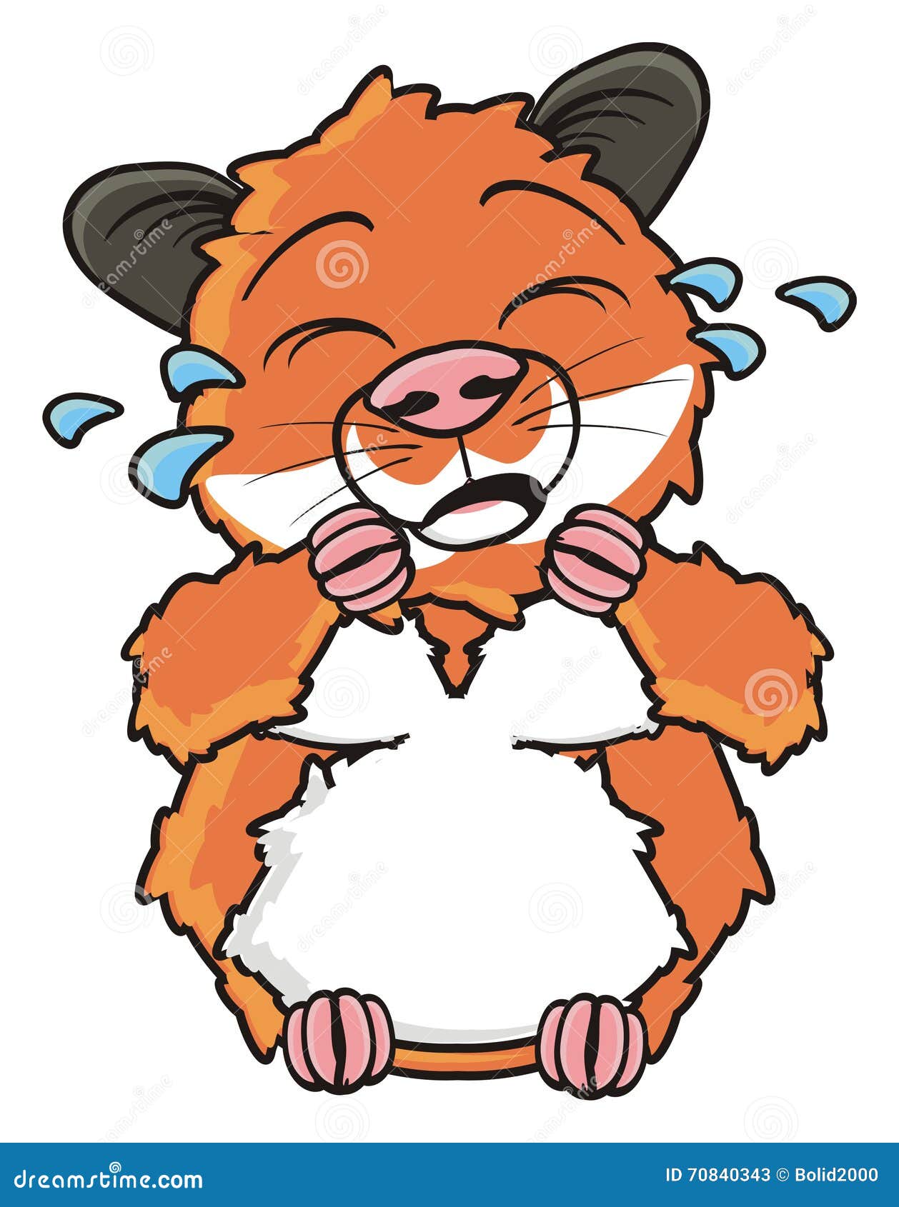 Hamster Who Crying Hysterical. Girl - Cry. Emotional Sad State Vector Illustration ...