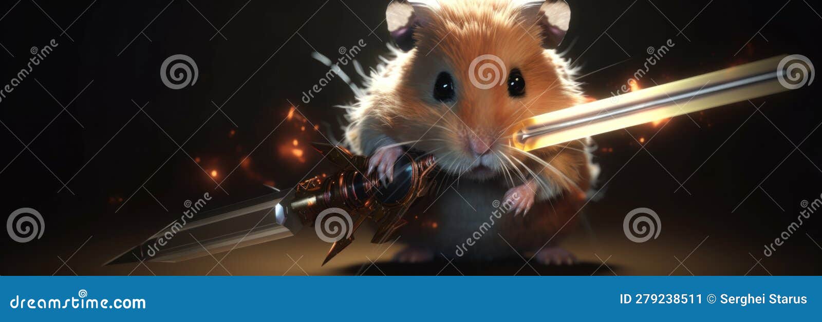 A Hamster with a Sword in Its Hand. Generative AI Image. Stock ...