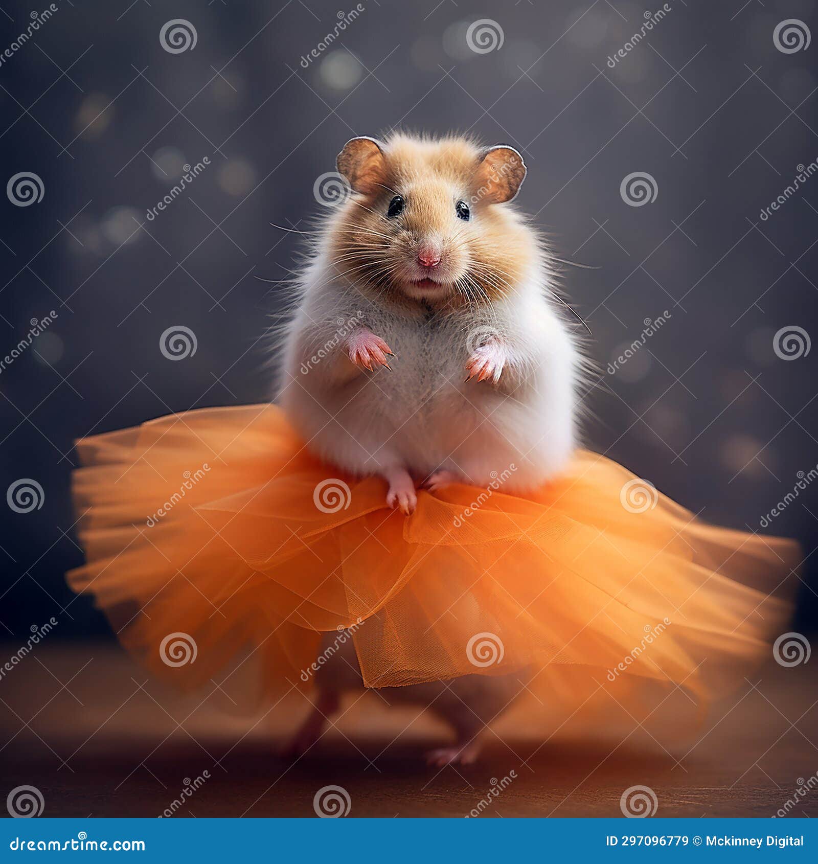Hamster Wearing a Tutu Style Dress Dancing. Stock Illustration ...