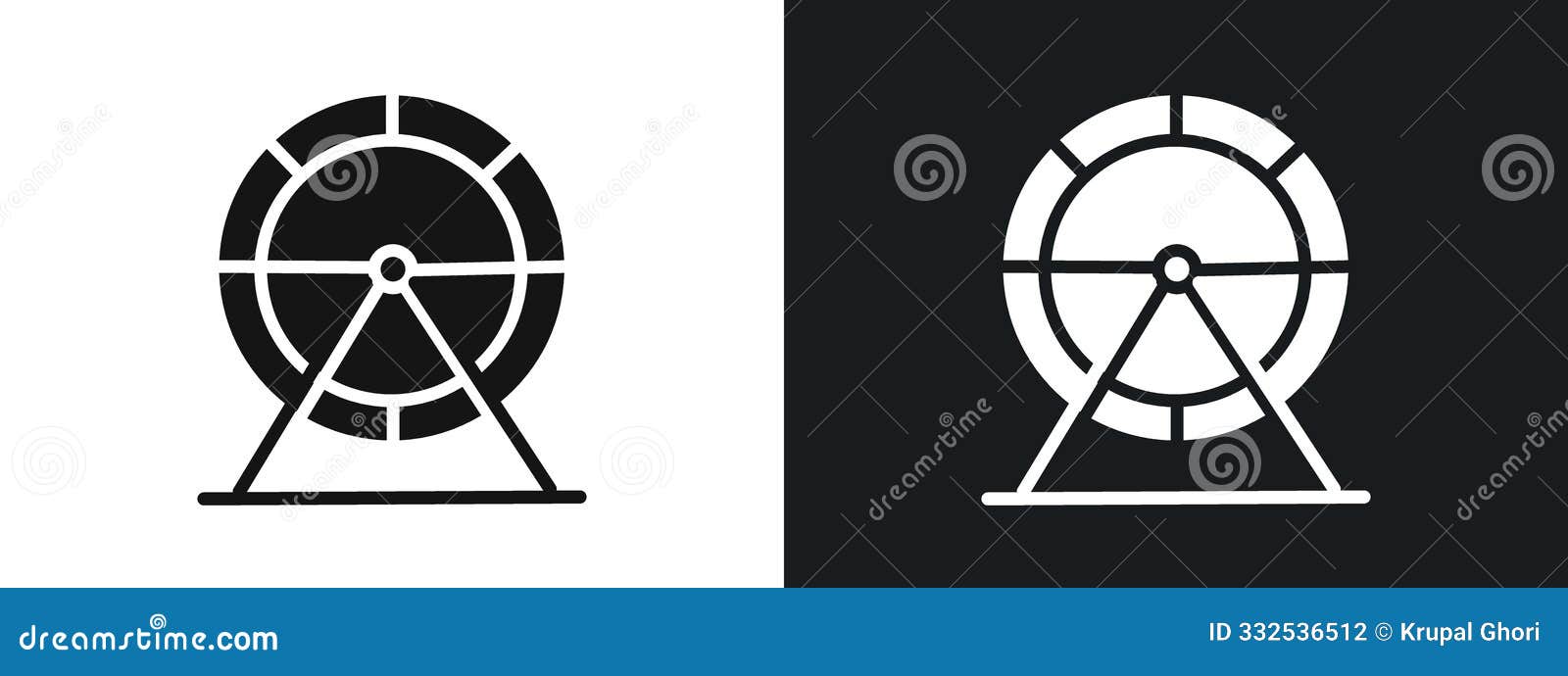 Hamster Wheel Icon Linear Graphics Set Vector in Black Stock ...