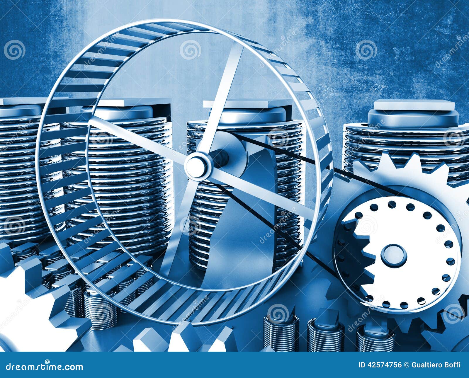 Hamster wheel power stock illustration. Illustration of copper - 42574756