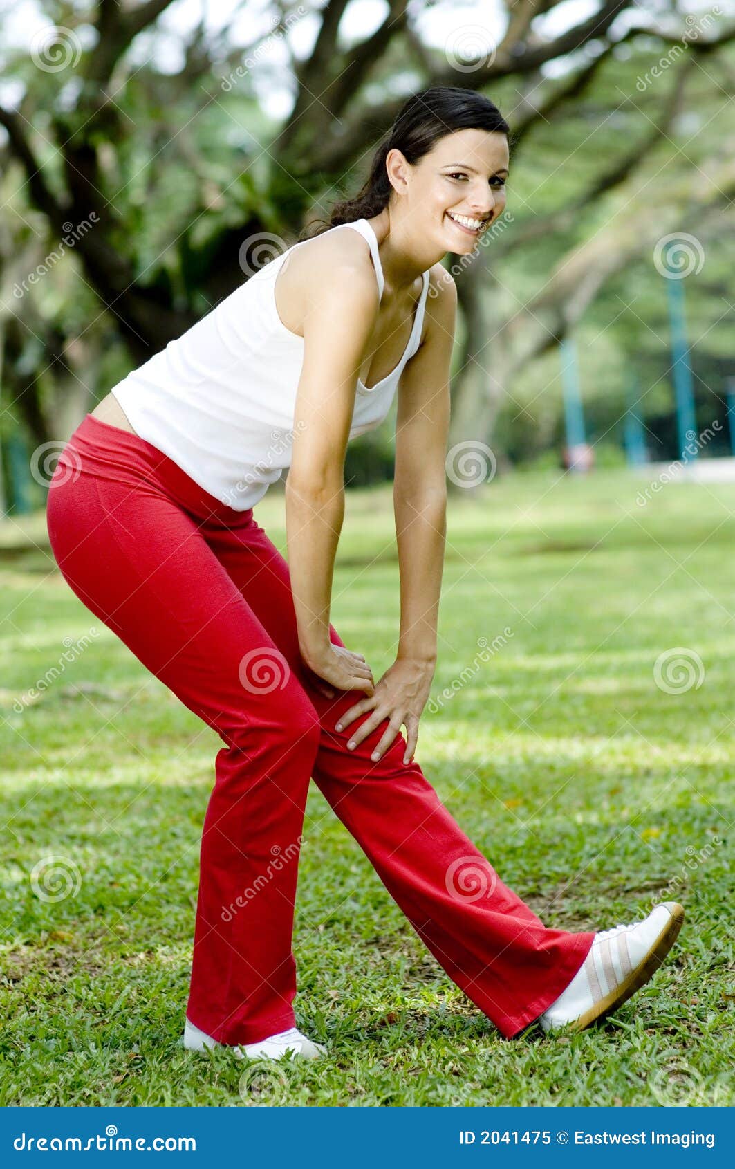 Hamstring Stretch stock image. Image of pretty, trees - 2041475