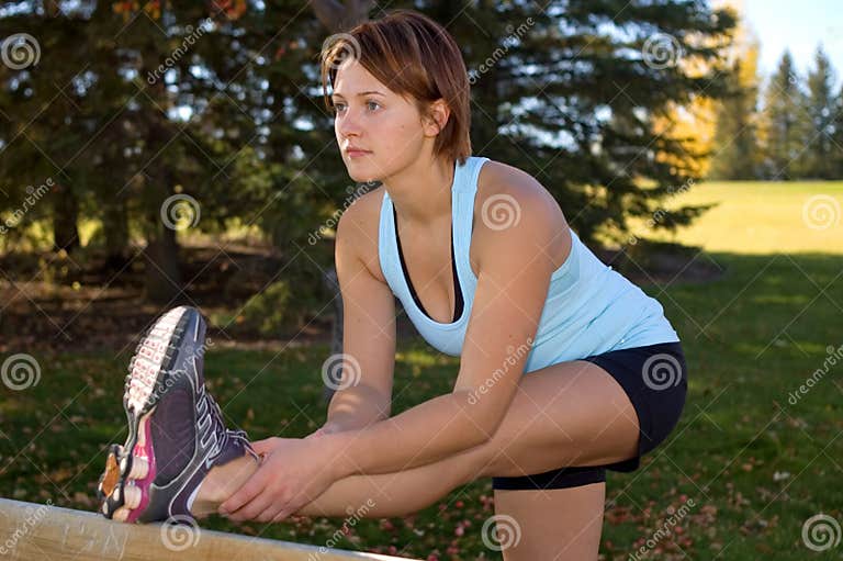 Hamstring stretch stock image. Image of bending, sports - 3388081