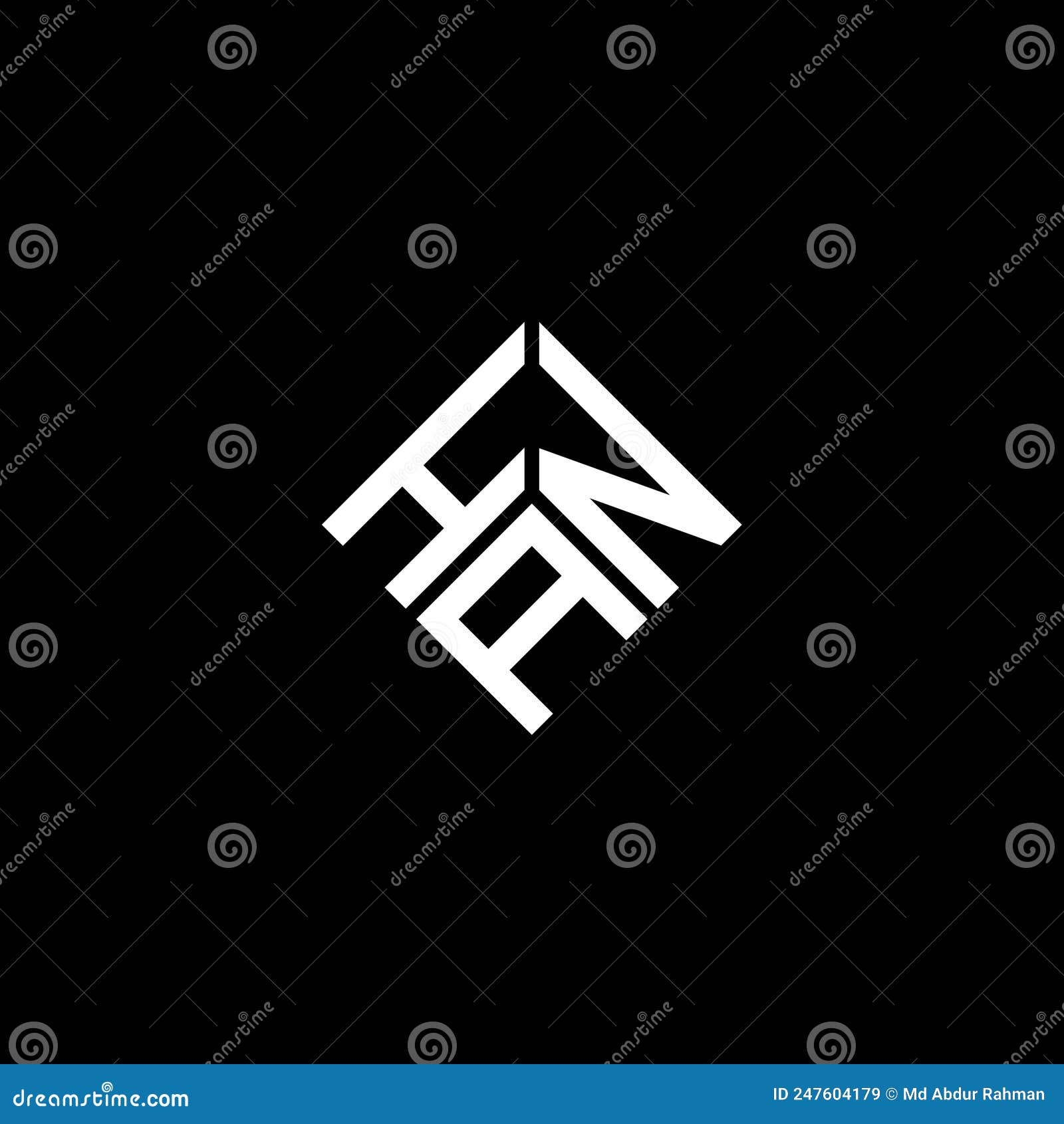 HAN Letter Logo Design On Black Background. HAN Creative Initials ...