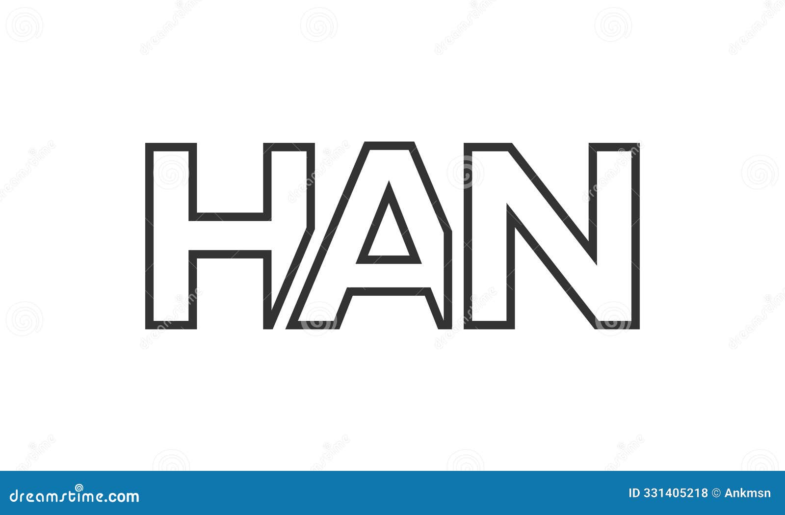 HAN Logo Design Template with Strong and Modern Bold Text. Initial ...
