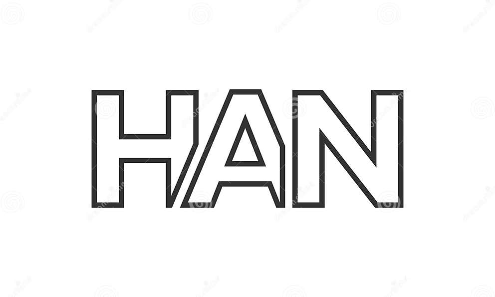 HAN Logo Design Template with Strong and Modern Bold Text. Initial ...