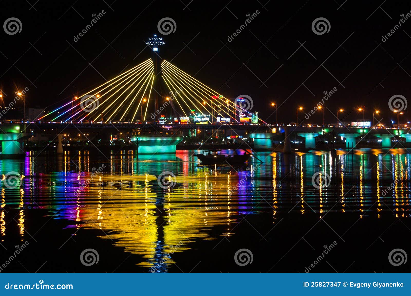 Han River Bridge in Danang editorial photography. Image of danang ...