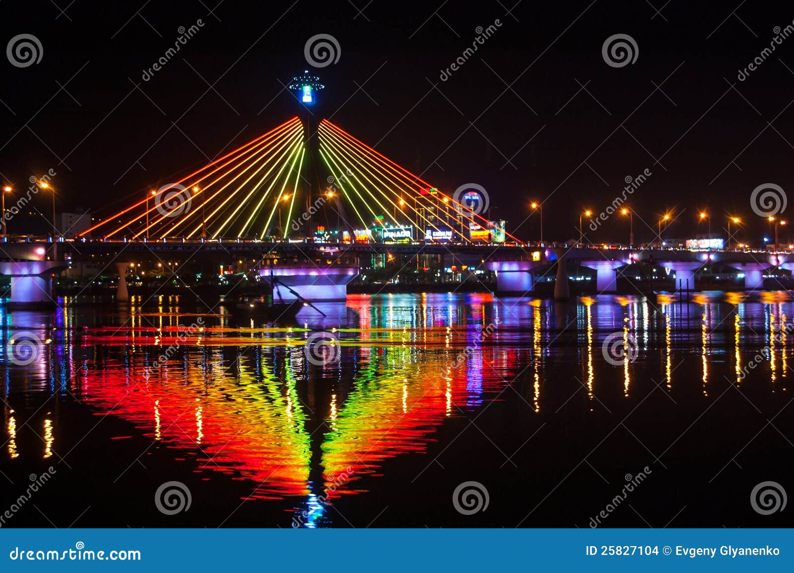 Han River Bridge Illumination Editorial Stock Image - Image of bridge ...