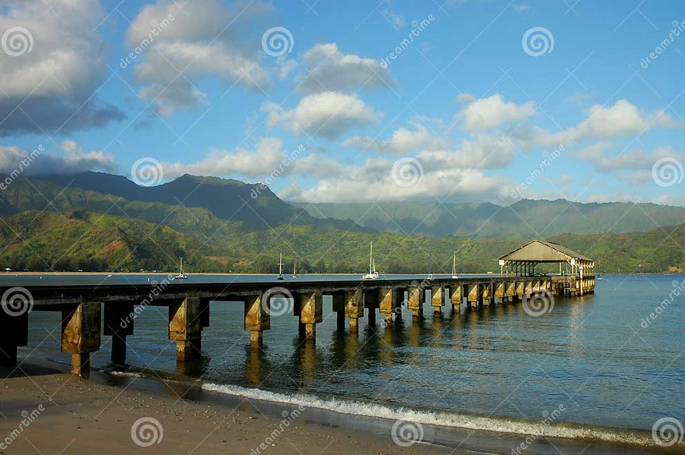 Hanalei Pier, Kauai stock photo. Image of nature, hawaii - 7948426