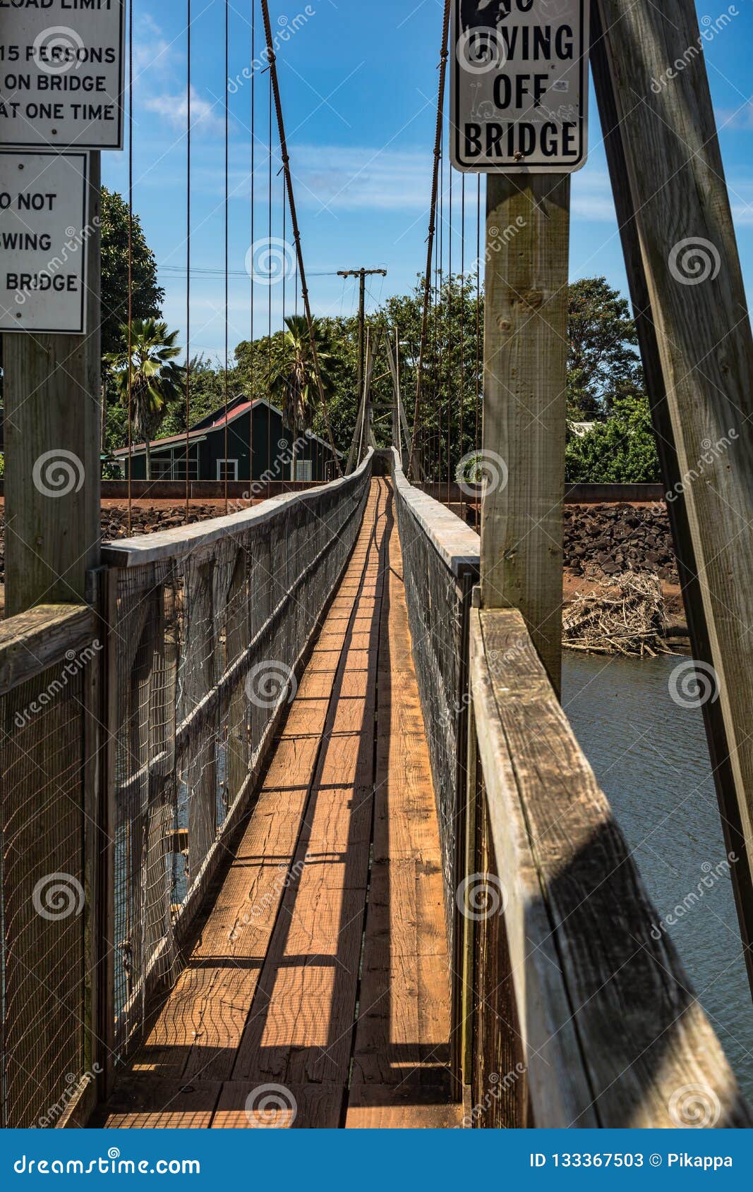Hanapepe Swinging Bridge, Kauai, Hawaii Stock Image - Image of hanapepe ...