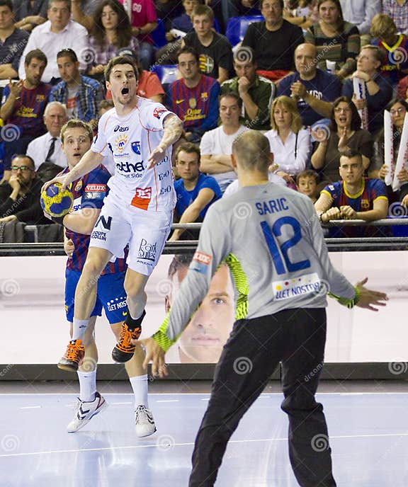 Hanball shot action editorial stock image. Image of goal - 28628939