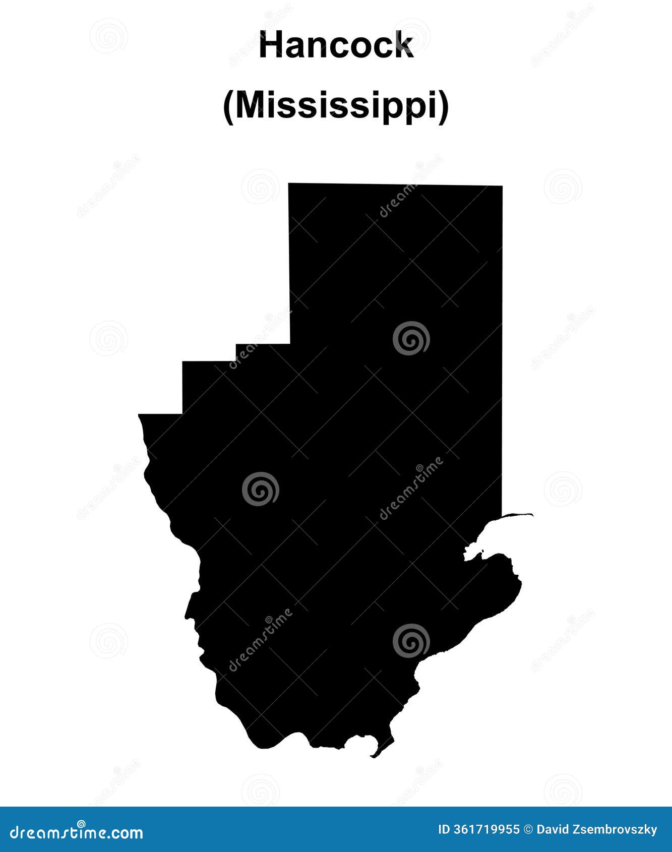 Hancock Outline Map Cartoon Vector | CartoonDealer.com #357892431