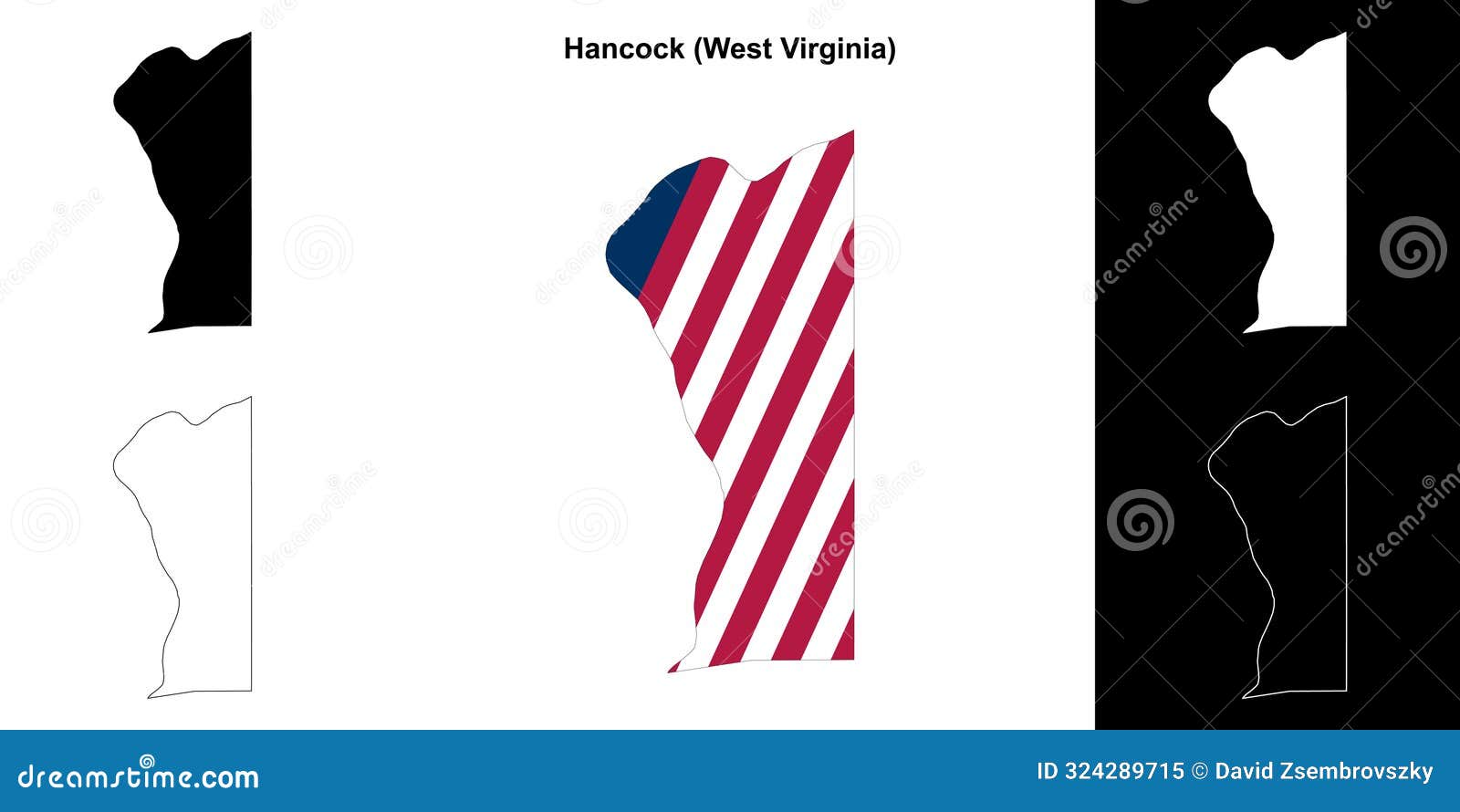 Hancock Outline Map Cartoon Vector | CartoonDealer.com #324289715