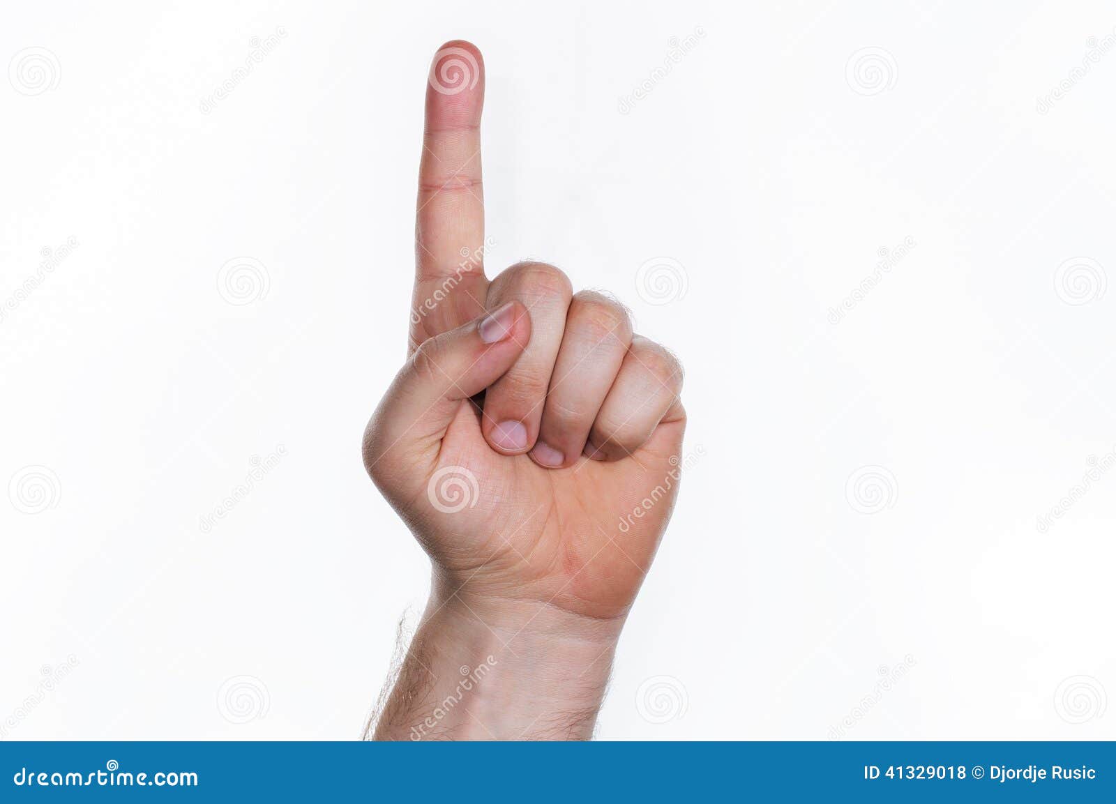 Hand, één vinger stock foto. Image of kaukasisch, mededelingen - 41329018