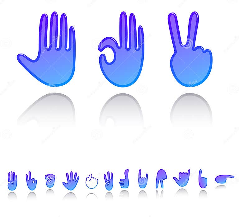 Hand stock vector. Illustration of gesture, reflexion - 10036855
