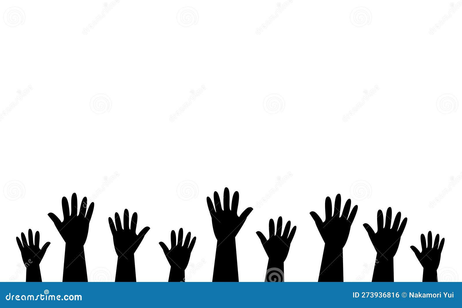 Raising Hands for Participation, Many People S Hands Up Stock Vector ...