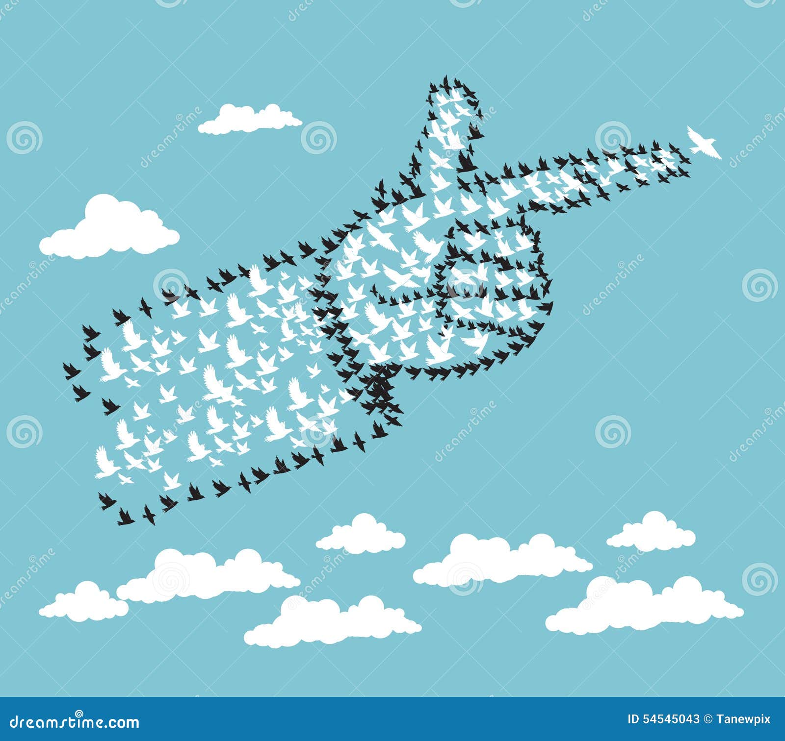 Hand Abstract Illustration by Birds, Leadership Concept-vector Stock ...