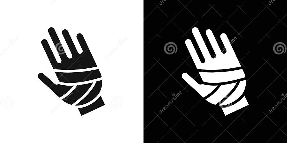 Hand Accident Icon Flat Vector Set Outline Stock Vector - Illustration ...