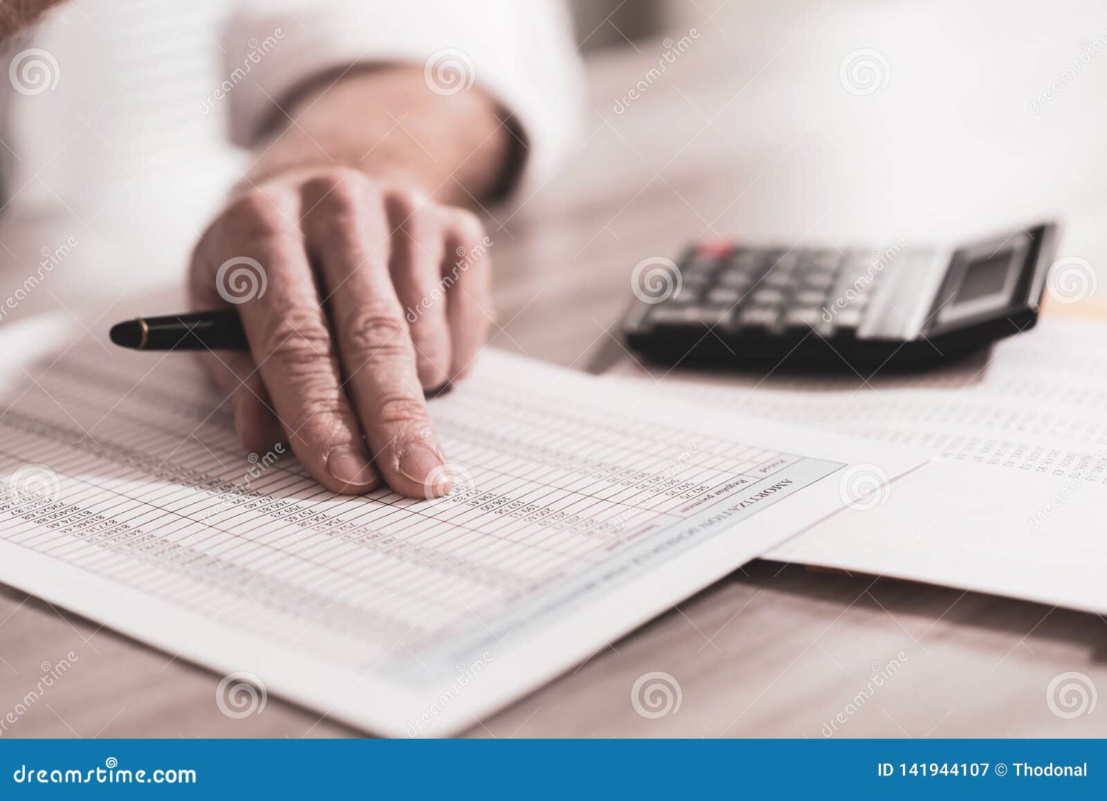 Accountant Checking Financial Document Stock Image - Image of ...