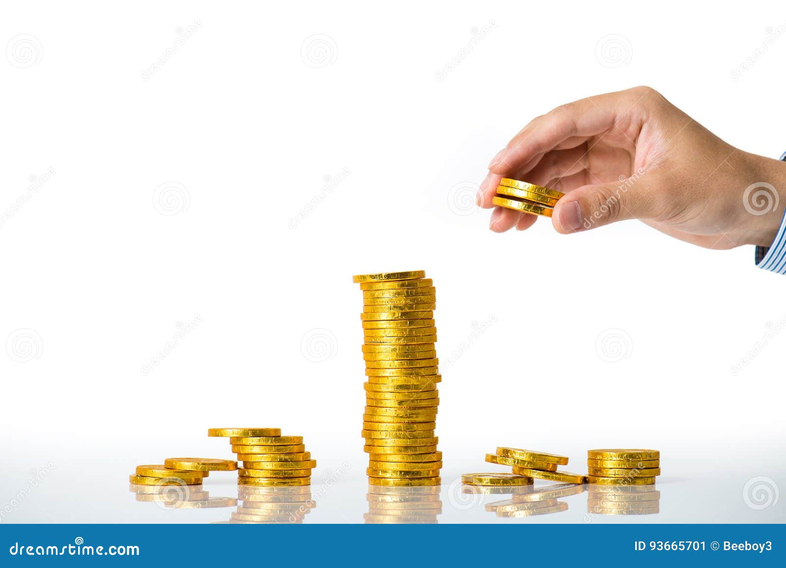 Hand accumulating money stock image. Image of accumulating - 93665701