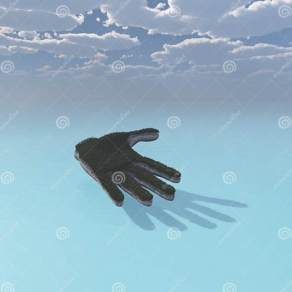 Hand across the ocean stock illustration. Illustration of natur - 28858596
