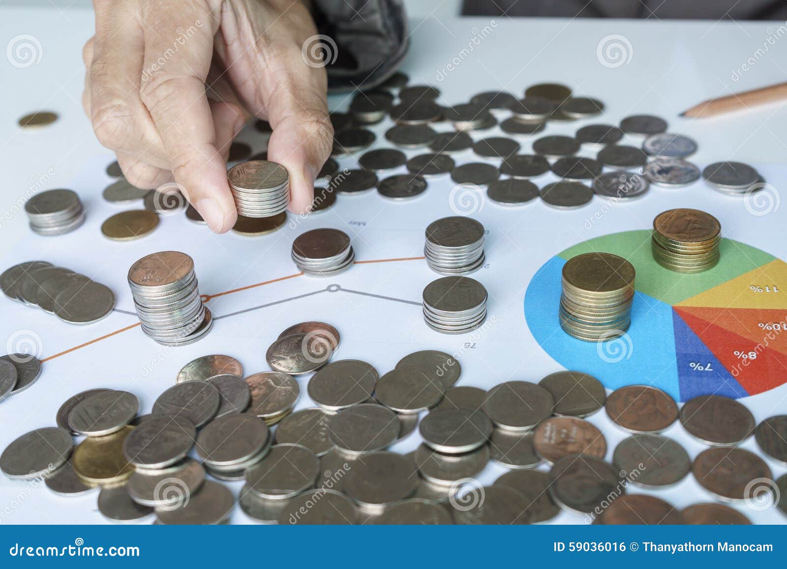 Hand Adding More Money Chart for Investment Plan Stock Photo - Image of ...