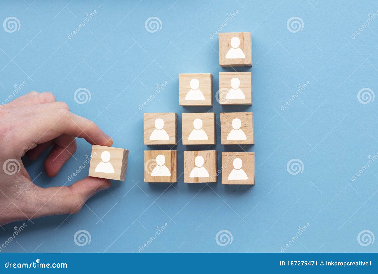 Hand Adding a New Team Member To a Group. Business Management Concept ...