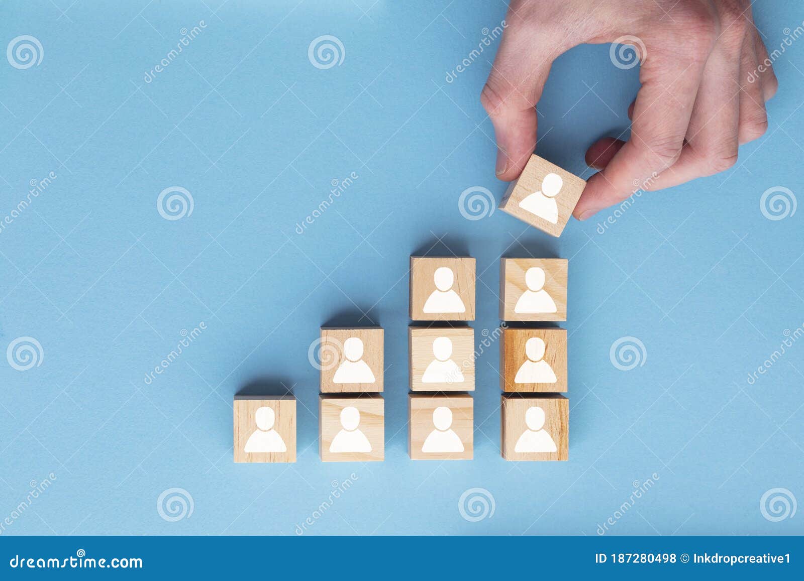 Hand Adding a New Team Member To a Group. Business Management Concept ...