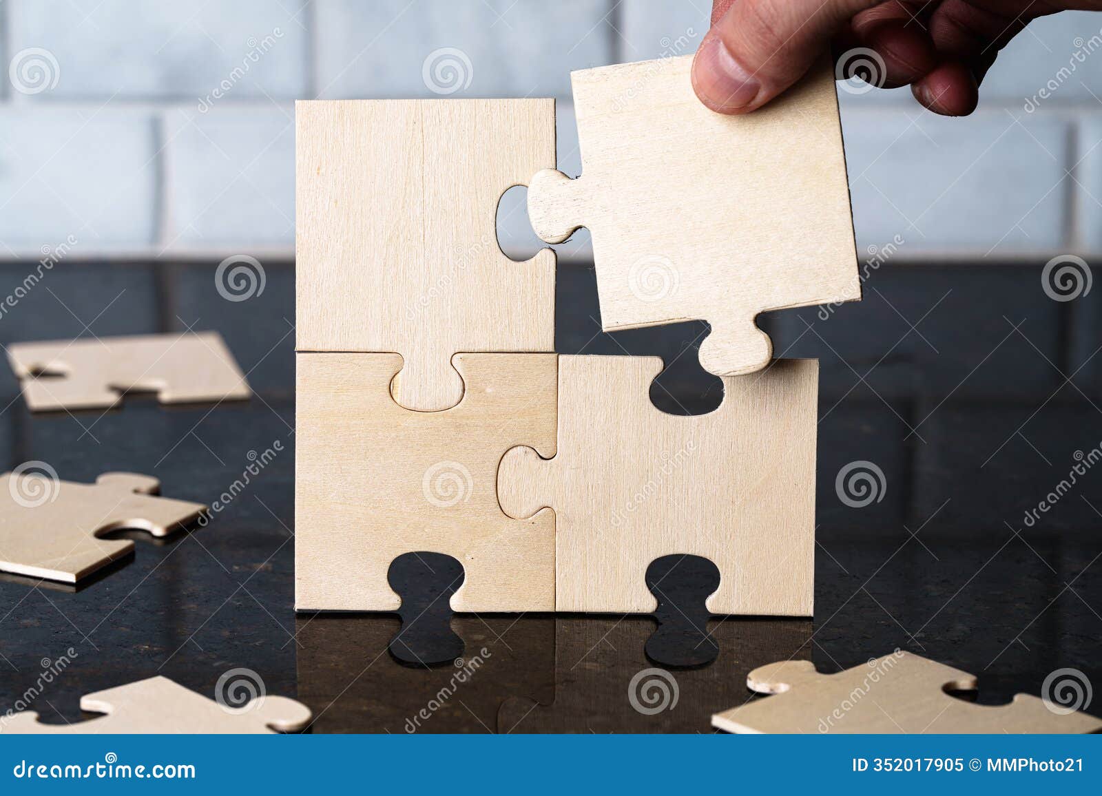 Hand Adding Blank Wooden Puzzle Piece, Customizable Text Symbolism ...