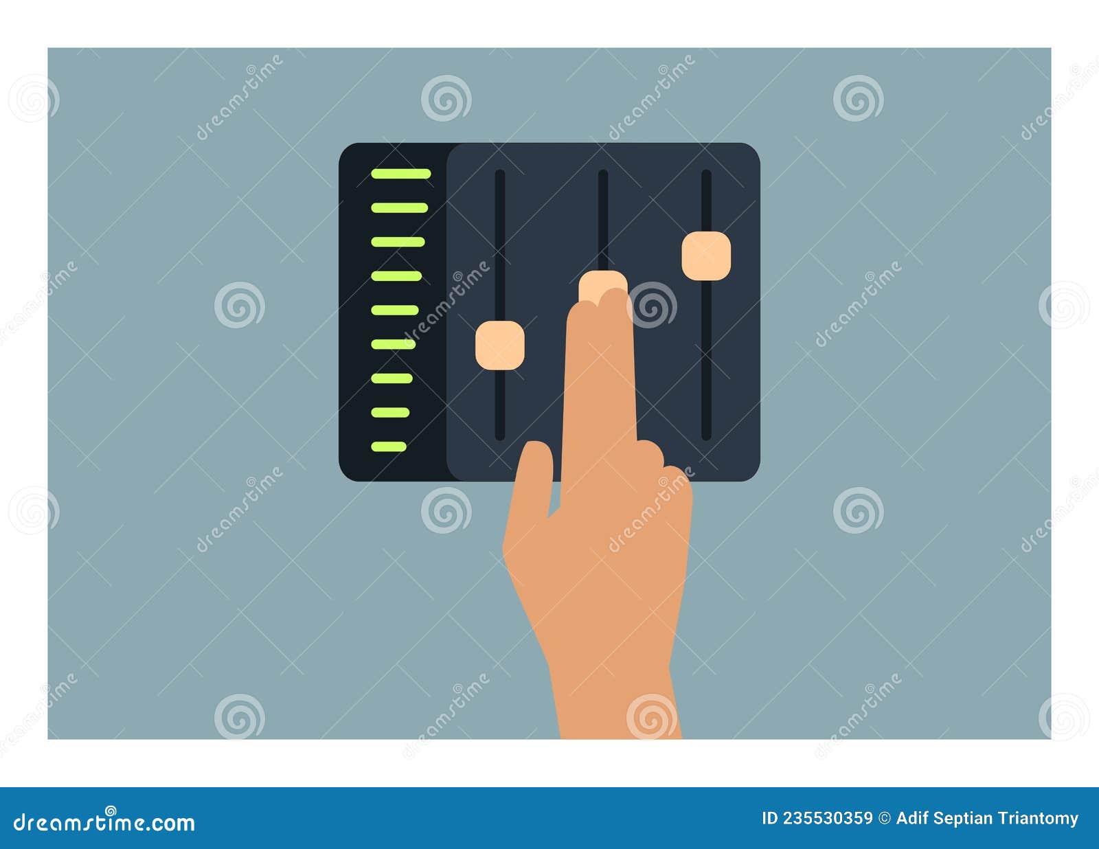 Hand Adjusting Control Panel. Simple Flat Illustration. Stock Vector ...