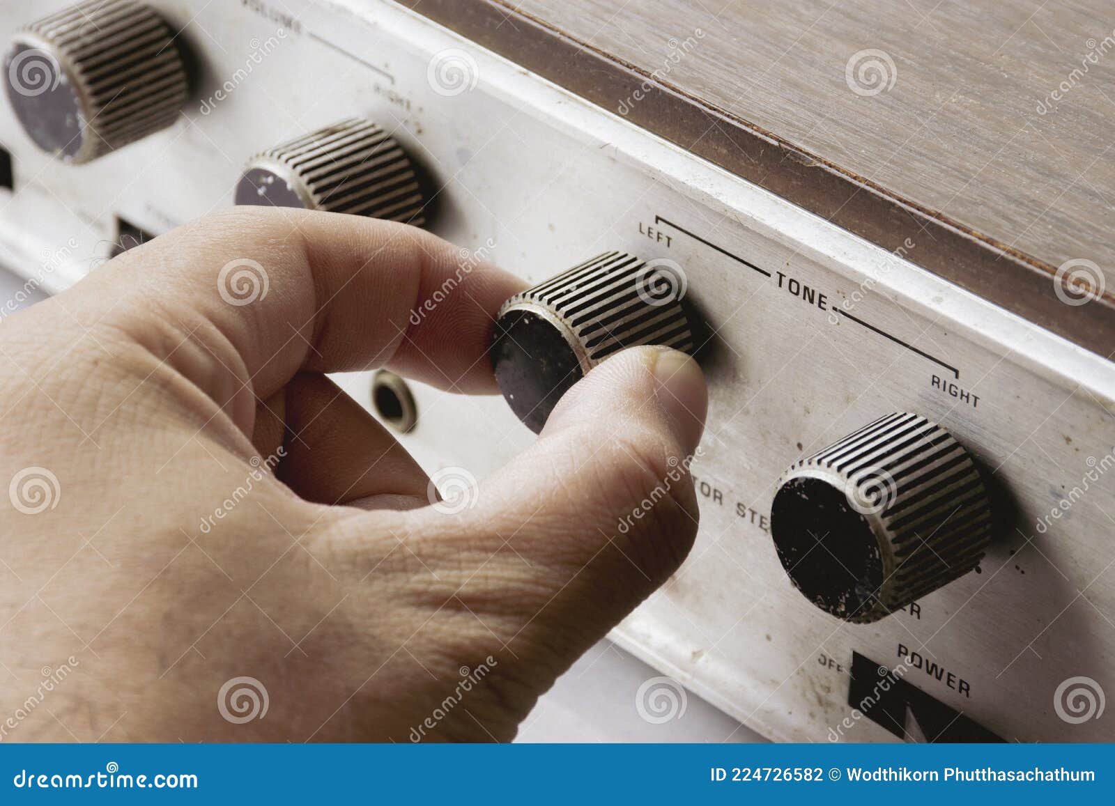 Hand is Adjusting Tone Volume Button Stock Photo - Image of technology ...